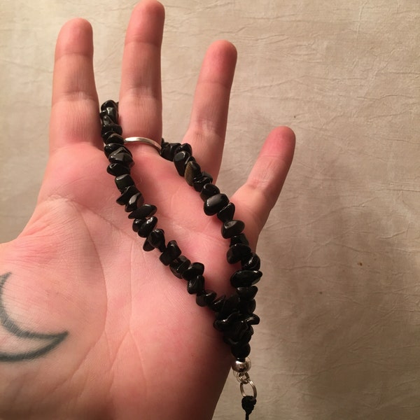 Obsidian Healing Crystals Phone Strap | Gemstone Charm Beaded Phone ...