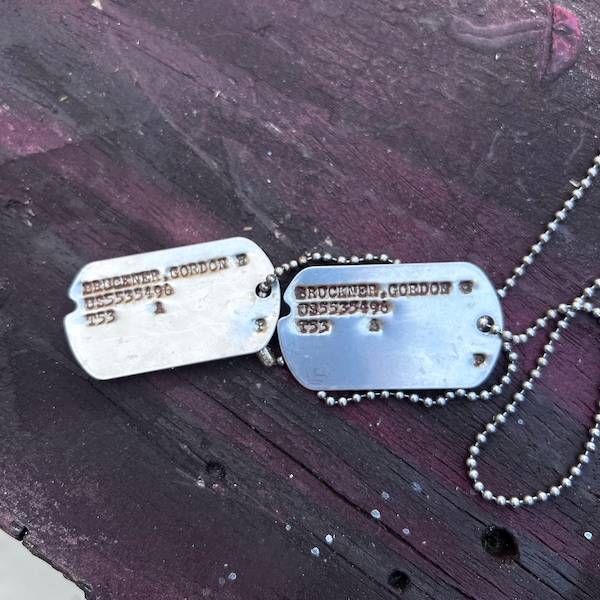 WW2 Dog Tag Set. Notched Style Stainless Steel Tags With Choice of ...