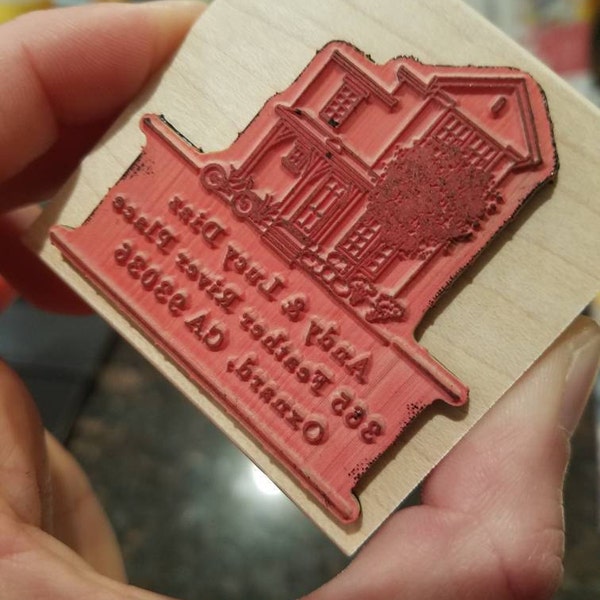 Custom House Return Address Stamp - Self Inking or Wood and Ink ...