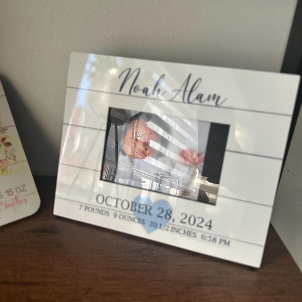 New Baby Birth Stats Picture Frame, Birth Details Picture Frame, Birth ...