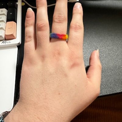 Aroace Ring Aroace Pride Ring Aroace Jewelry Aroace Sunset Pride Resin ...