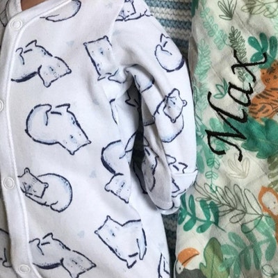 Baby Swaddle Muslin / Large Personalised Muslin / Swaddle Wrap - Etsy