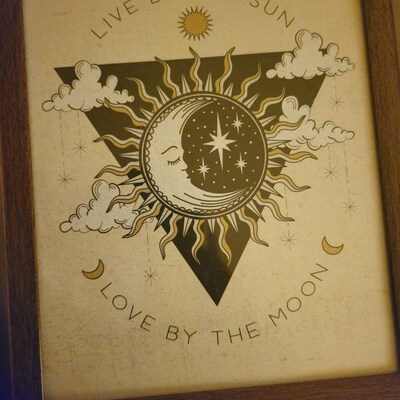 Sun & Moon Love Art Print, Live by the Sun Love by the Moon, Home and ...