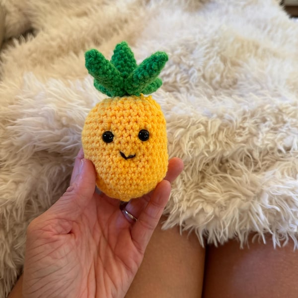 Low Sew Pineapple Crochet Pattern, Simple Beginners Amigurumi Fruit ...