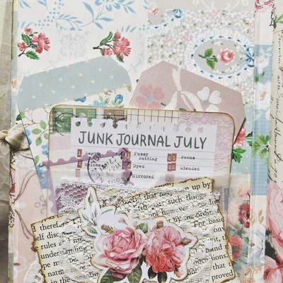 Rose Ledger Kit Pages and Tags Junk Journal Printable - Etsy
