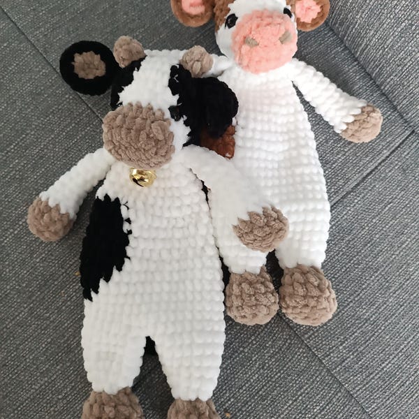 Crochet Cow Snuggler Pattern, Cow Lovey Crochet Pattern, Comforter Toy ...