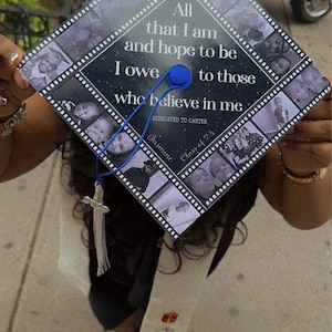 Custom Photo All That I Am & Hope to Be Graduation Cap Topper - Etsy