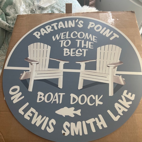 Custom Lake Dock Sign, Custom Lake Gift, Boat Dock Gift, Lake Lover ...