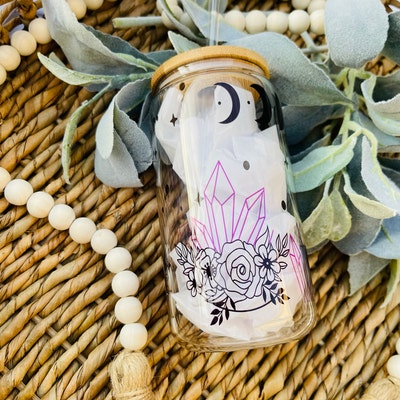 Moon Crystal Flower Svg Floral Moon Svg Floral Crystal Svg Moon Tshirt ...