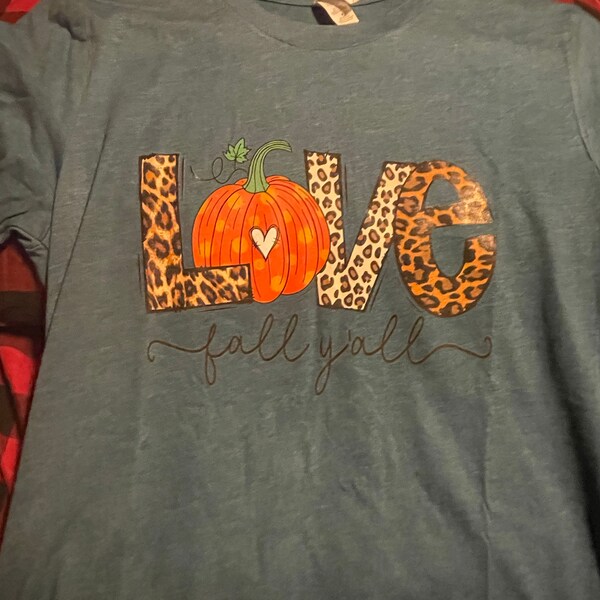 Love Fall Y'all Shirt, Leopard Print Fall Shirt, Thanksgiving,hello ...