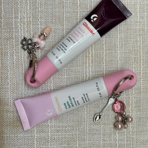Glossier Brand Keychain Cap (key Ring Included) - Chapstick and Lip ...