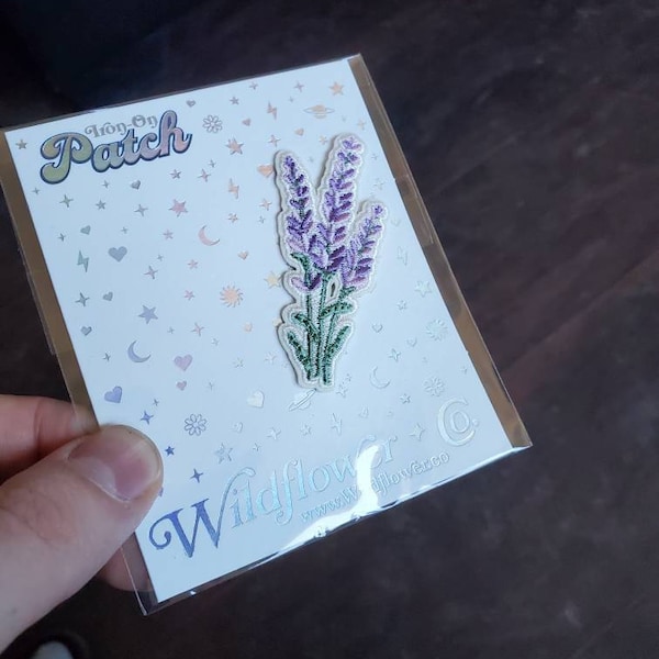 Lavender Flower Patch - Botanical Cottagecore Iron on Patch ...