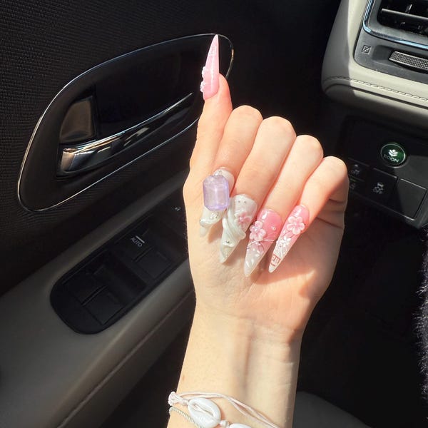 3D Koi Fish Press on Nail by Auritanail | Ocean Wave and Koi Fish Nail ...