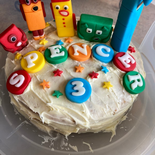 Handmade Edible Number Blocks Numberblocks Cake Topper Decoration ...