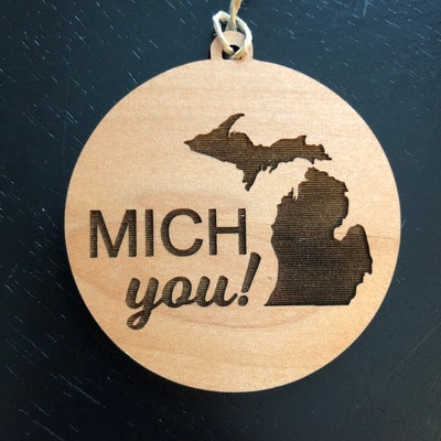 MICH YOU Christmas Ornament Michigan Christmas Ornament Michigan Themed ...