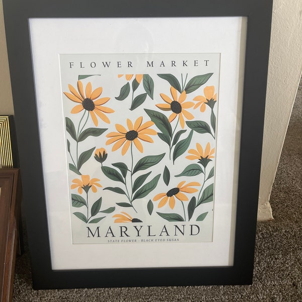 Maryland State Flower, Maryland Flower Market Art Print, Black Eyed ...