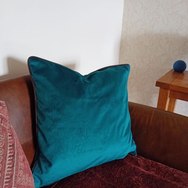 Luxurious Bespoke PIPED Velvet Cushion Covers - Piped Edge - Zipped ...