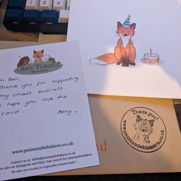 Birthday Fox Card | Exam Card | Congratulations | Well Done | Cute ...