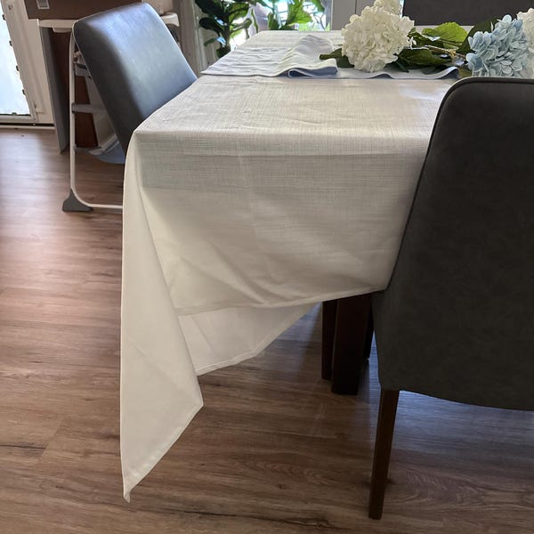 Large Linen Look Tablecloth: Color Options, Custom Size - Housewarming ...