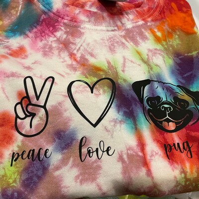 Peace, Love, Pug Svg. Vector Cut File for Cricut, Silhouette, Pdf Png ...