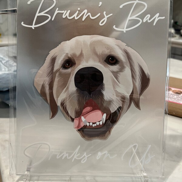 Pet Wedding Bar Sign, Open Bar, Acrylic Sign, Custom Dog Wedding Sign ...