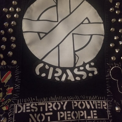 Destroy Power Not People Crass Patch Anarcho Punk Hellshock Extinction ...