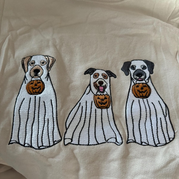 Custom Pet Embroidered Sweatshirt, Custom Dog Portrait Embroidered ...