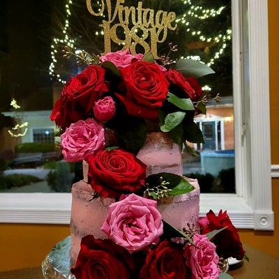 Vintage 1981 Cake Topper, Birthday Cake Topper, Birth Year Cake Topper ...