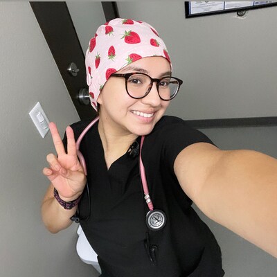 Strawberries Surgical Cap, Funny Scrub Cap. Surgeons Cap Unisex ...