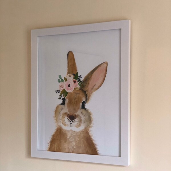 Watercolor Rabbit, Rabbit Painting, Woodland Nursery, Animal Paintings ...