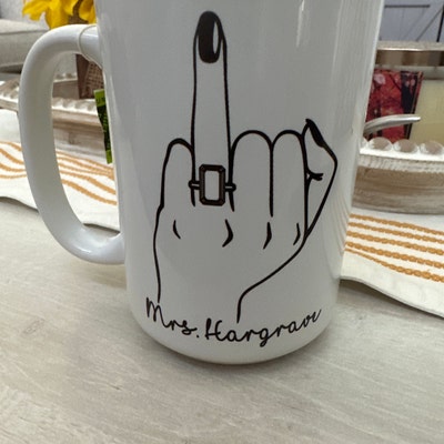 Personalized Engaged Mug Ring Finger Mug Custom Engagement Mug Wedding ...