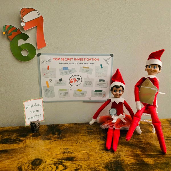 6 7 Six Seven Elf Props, Printable Six Seven Investigation Christmas ...