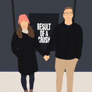 Best Friends Faceless Portrait, BFF Portrait From Photo, Minimal ...