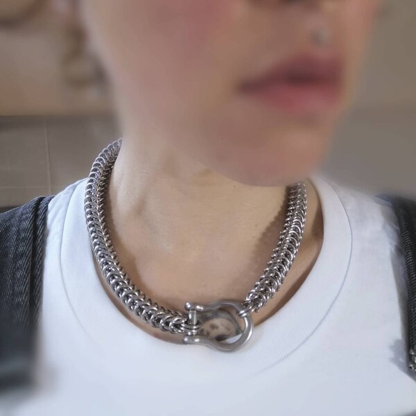 32mm Silver Cuban Curb Chain Necklace, Chunky Stainless Steel Chain ...