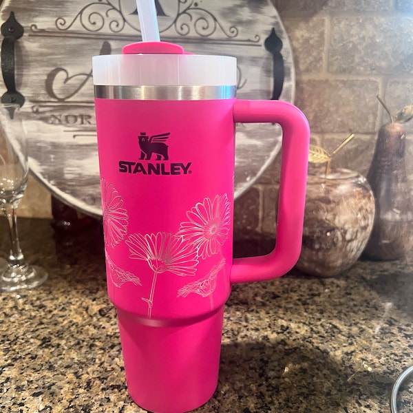 Personalized Floral Stanley Cup 30 Oz, Wildflower Engraved Tumbler ...