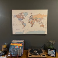 Push Pin World Map Detailed Personalized Travel Map Pin - Etsy Canada