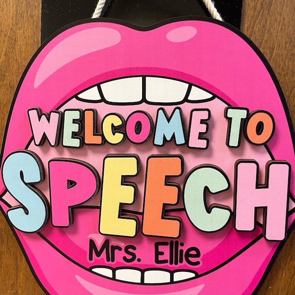 Speech Therapy Door Sign Slp Room Decor Speech Room Wooden Sign CCC SLP ...