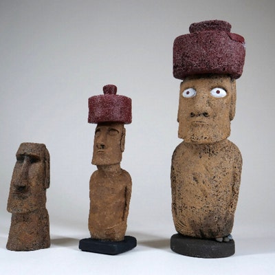 Miniature Easter Island Moai Statue Raw Umber - Etsy