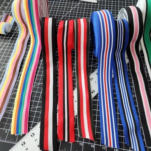 1.5 Inch High Elastic Striped Webbing Elastic Stretch Band Ribbon ...