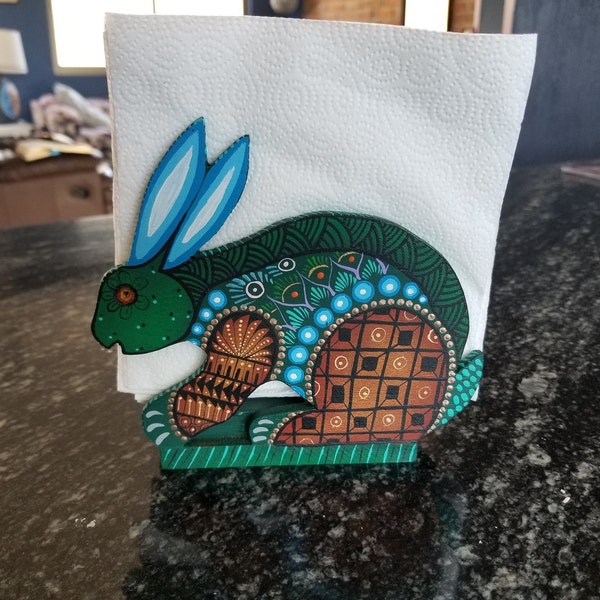 Alebrije Rabbit Oaxacan Wood Carving Hand Painted Mexican Craft Home ...