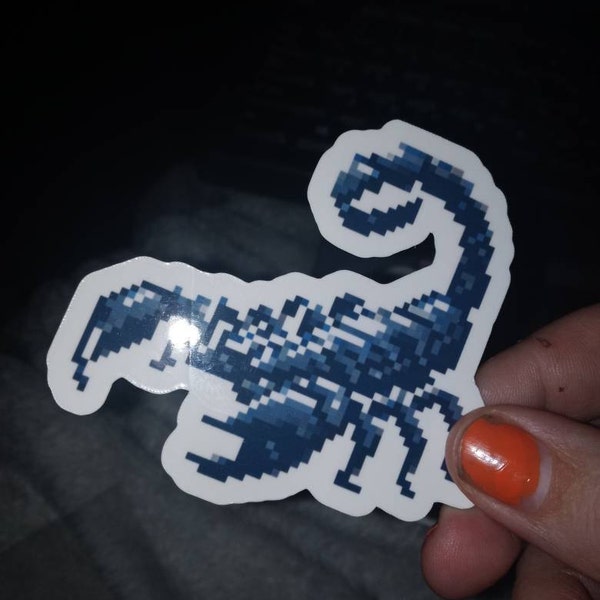 Pixel Art Scorpion Sticker - Holographic Scorpio Sticker, Cute ...