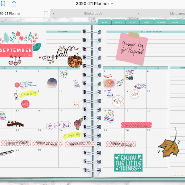 Undated Purple Landscape Teacher Digital Planner for iPad and Tablet ...