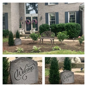 Welcome Name Stone Custom Stone Engraved Rock Personalized Garden Stone ...