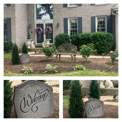 Welcome Name Stone Custom Stone Engraved Rock Personalized Garden Stone ...