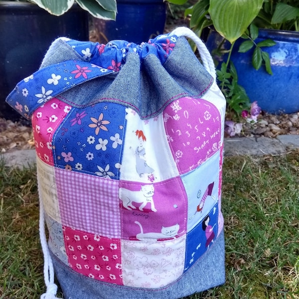 Crafty Sack Sewing Pattern: Drawstring Project Bag (PDF Download ...