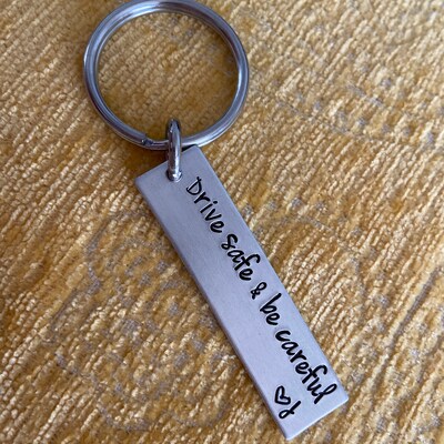 Drive Safe and Be Careful With Initials Customizable Hand Stamped Light ...