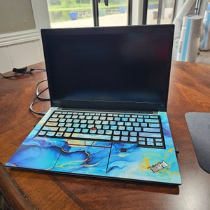 Lenovo Laptop Skin, Personalized Gift Bright Aesthetic Flowers Design ...