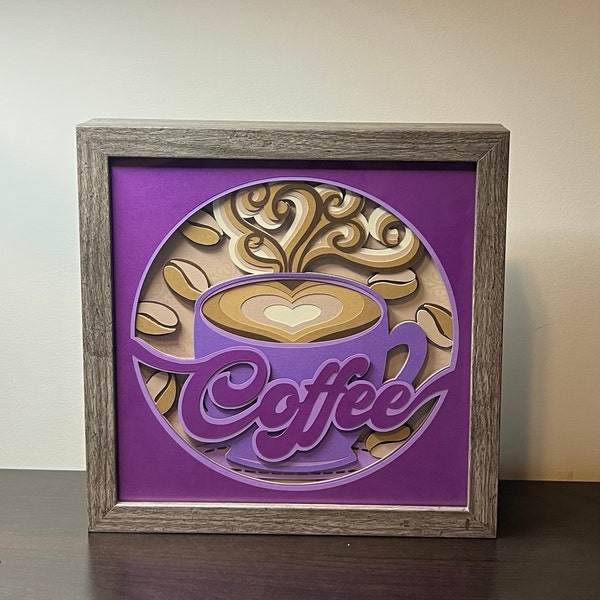 Coffee Shadow Box Svg, Shadow Box Svg, Coffee Svg, Cricut Svg, Card ...