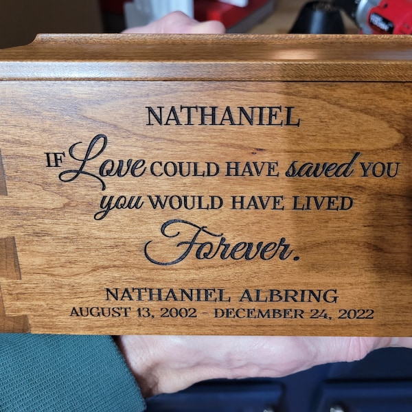 Cremation Urn for Human Ashes | Ashes Keepsake | Custom Urn | Wooden ...