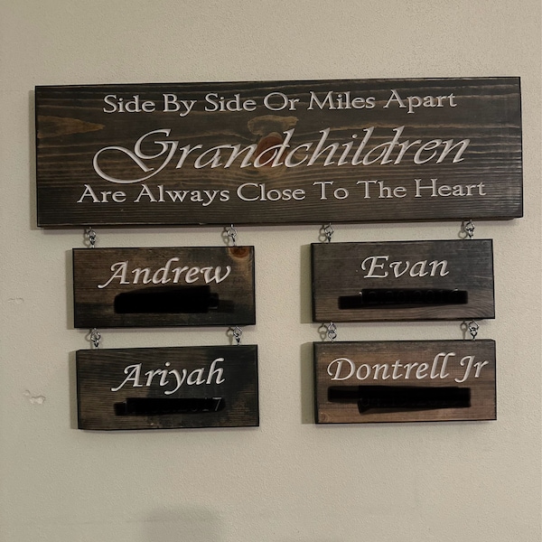 Engraved Long Distance Grandchildren Sign, Wall Art, Personalized ...